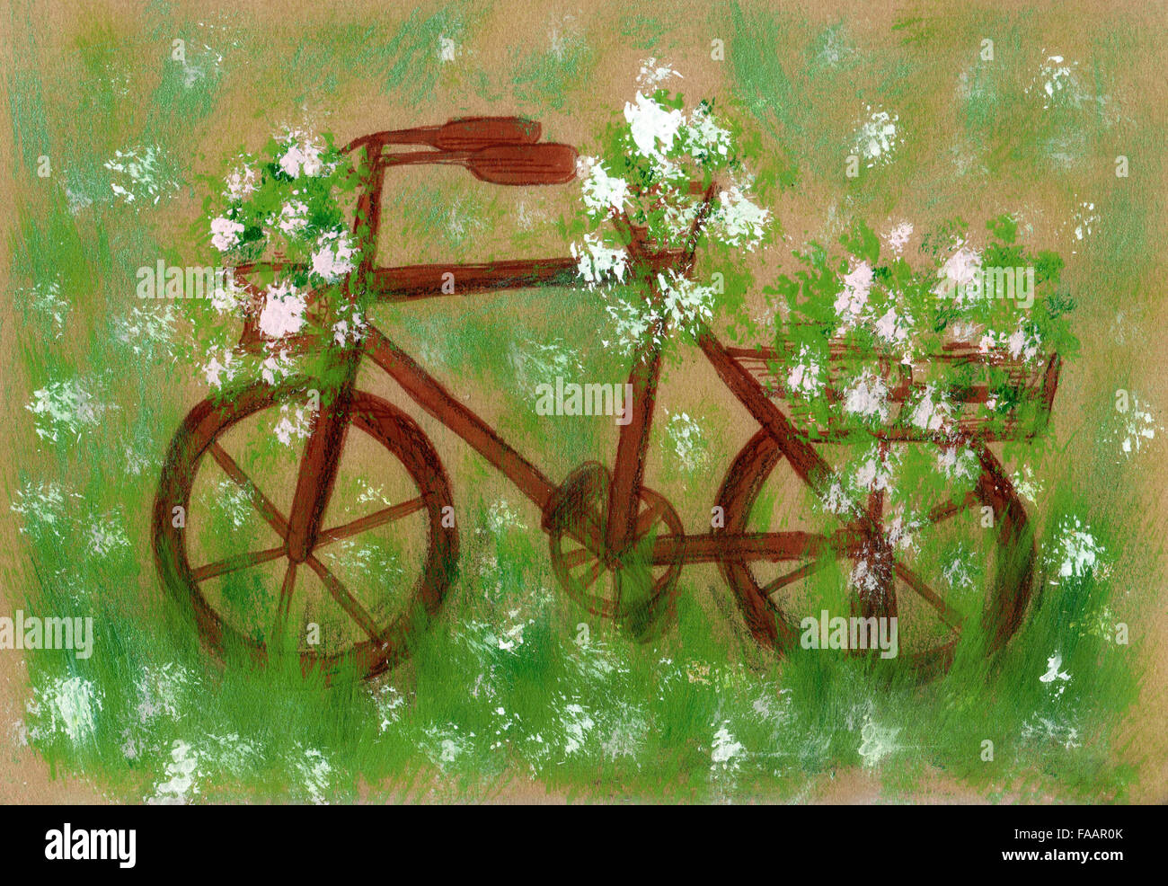 Hand drawing old bicycle rusted hi-res stock photography and images - Alamy