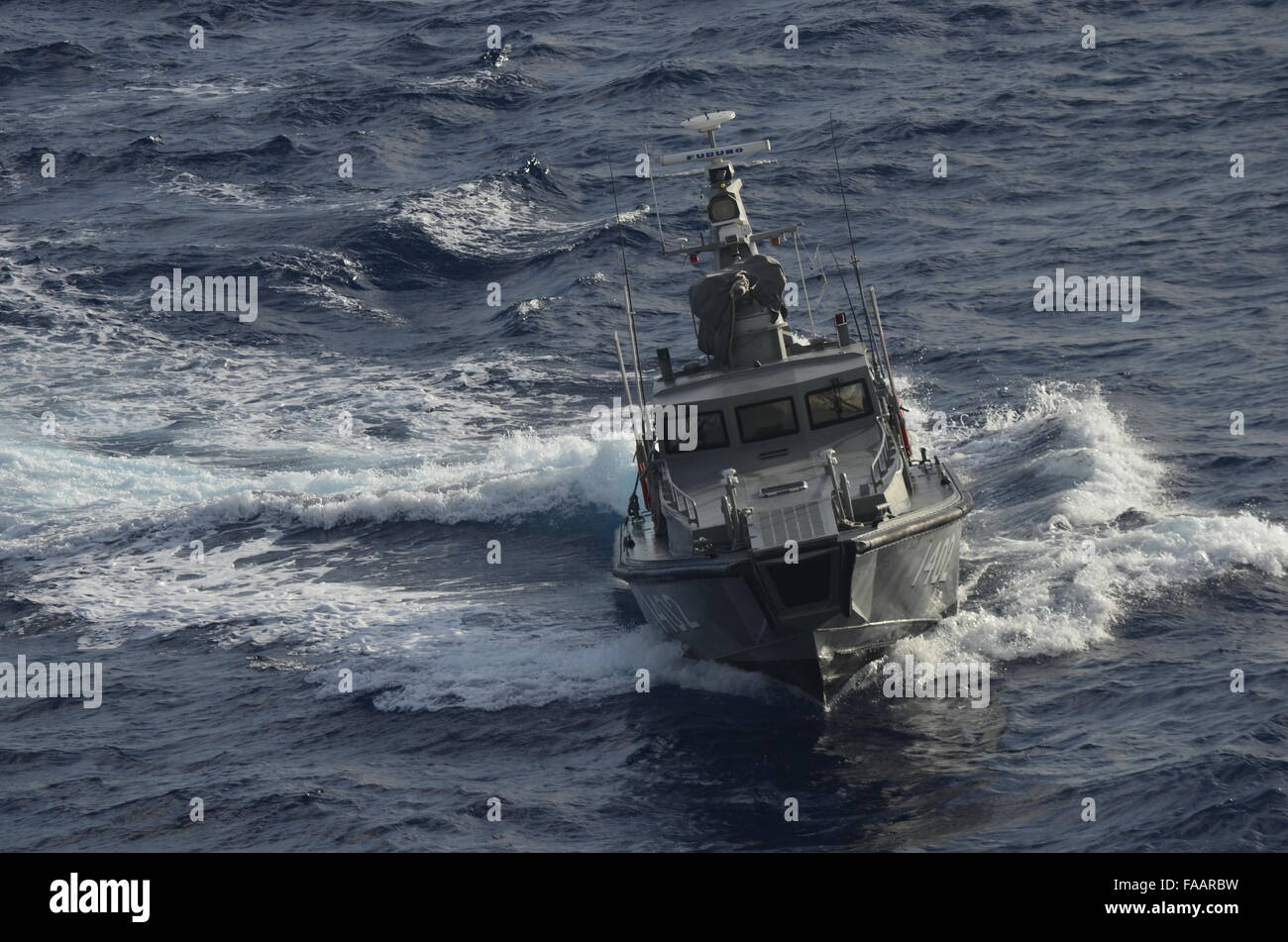 Mexican patrol boat off the coast of Mexico near Cozumel Stock Photo ...