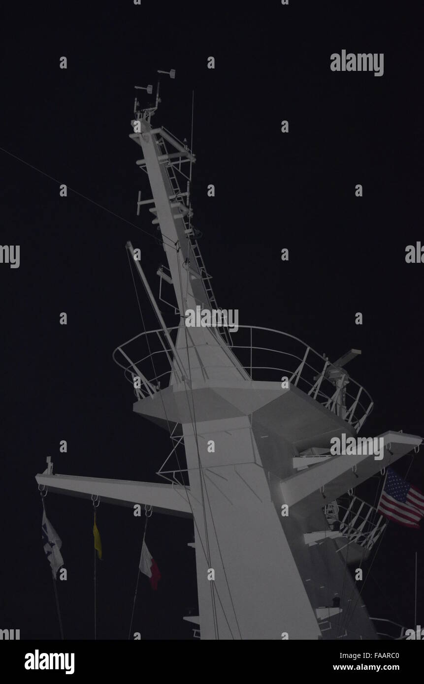 Radar mast on a cruise ship Stock Photo - Alamy