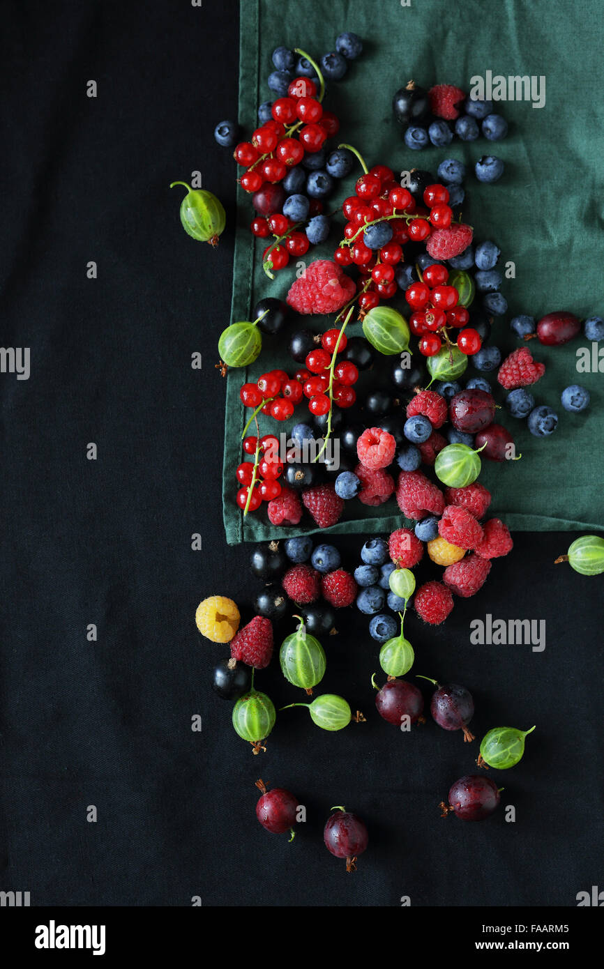 mix of fresh berries, top food Stock Photo - Alamy