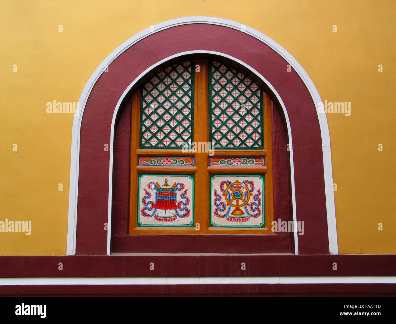 Buddhist temple decorated window Sichuan Province, China Stock Photo ...