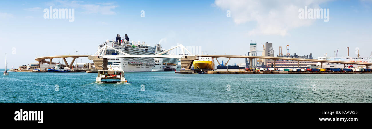 Panorama of Cruiser terminals at the Port of Barcelona. Spain Stock ...