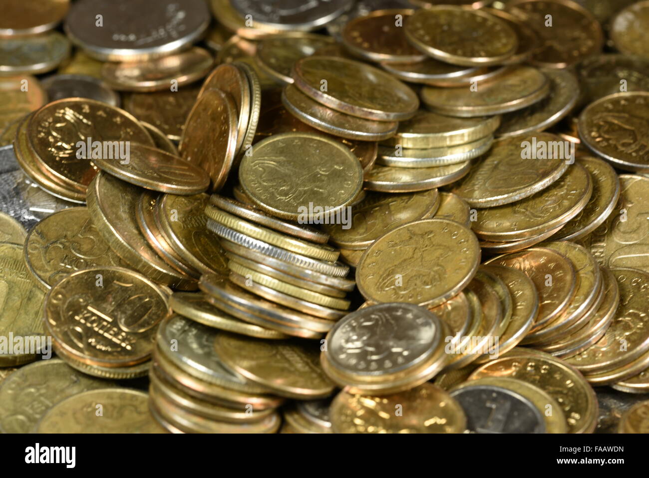 large pile of old, clean coins Stock Photo - Alamy
