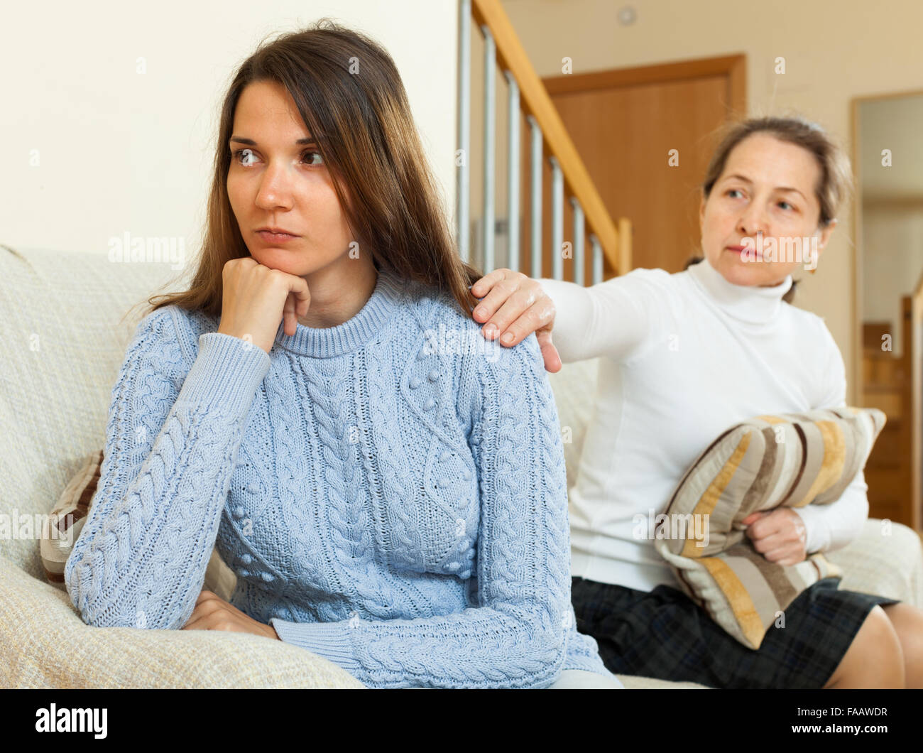 Mature mother asks for forgiveness from teen daughter after quarrel ...