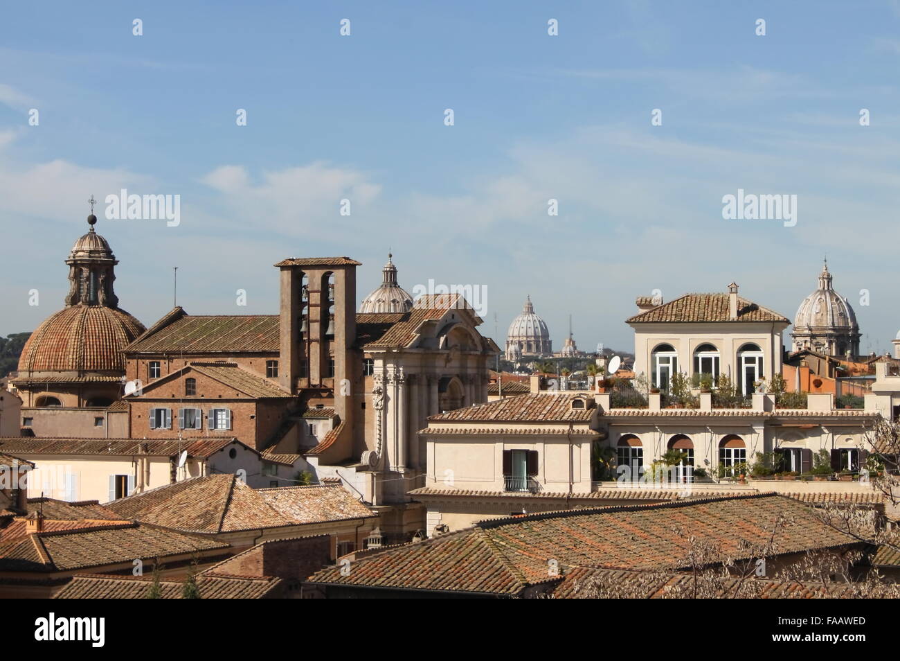 Urban scenic of Rome with domes and churches Stock Photo - Alamy