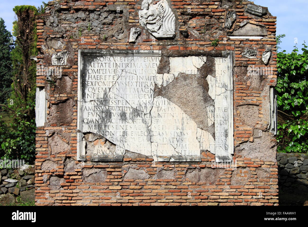 Ancient latin inscription in the Appian way of Rome, Italy Stock Photo ...