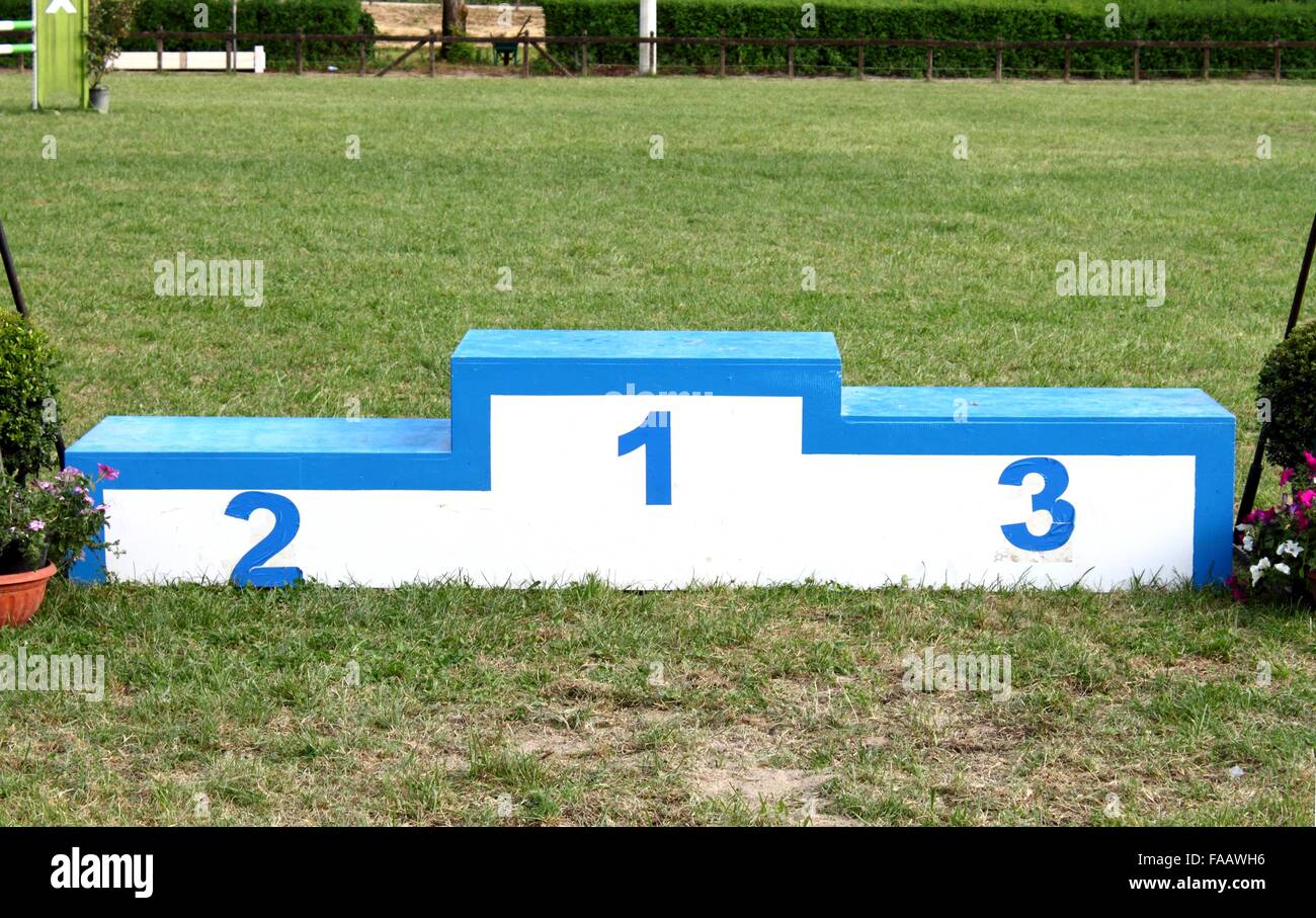 Blue victory podium green winner hi-res stock photography and images ...