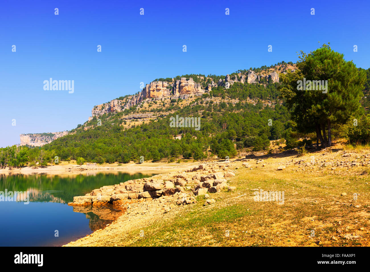 Rocky landscape with mountains reservoir. Cuenca Stock Photo - Alamy