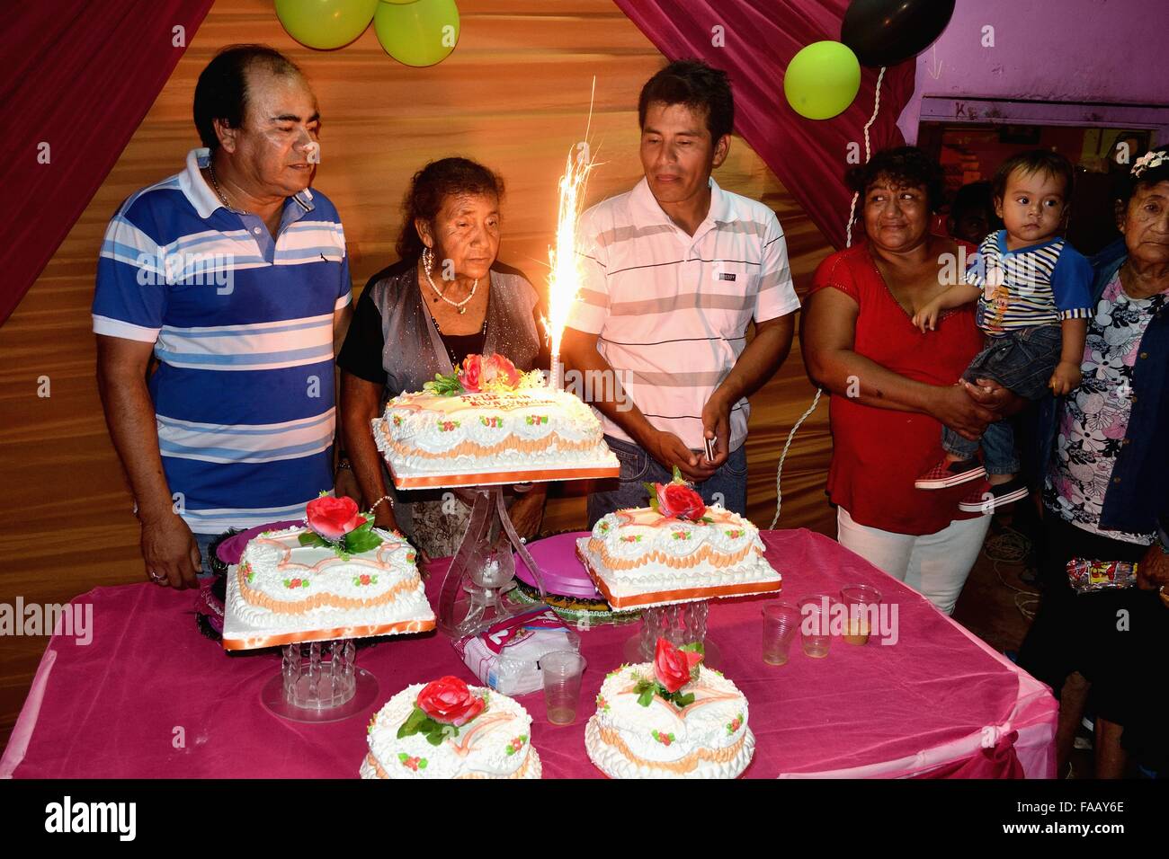 Birthday in PUERTO PIZARRO. Department of Tumbes .PERU Stock Photo - Alamy