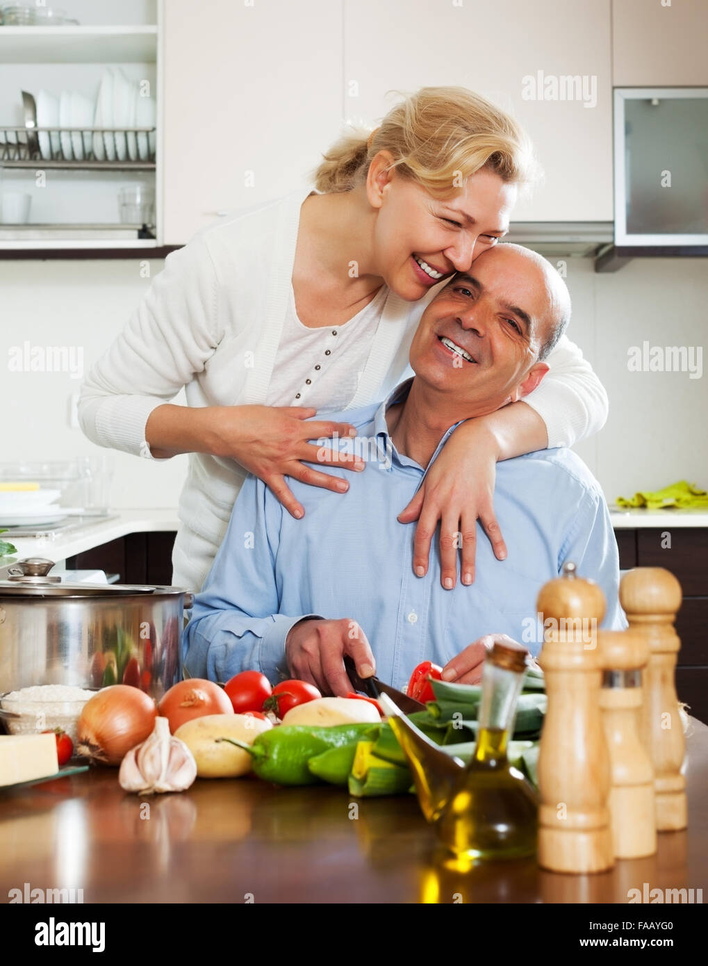happy family cooking together at home Stock Photo - Alamy