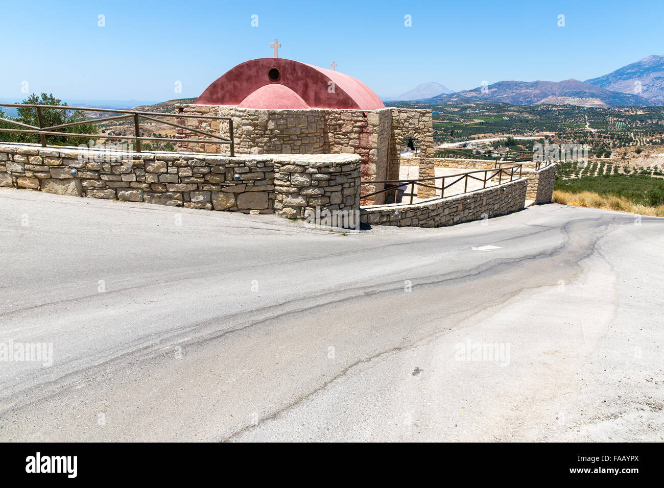 Monastery (friary) in Messara Valley at Crete island in Greece. Messara ...