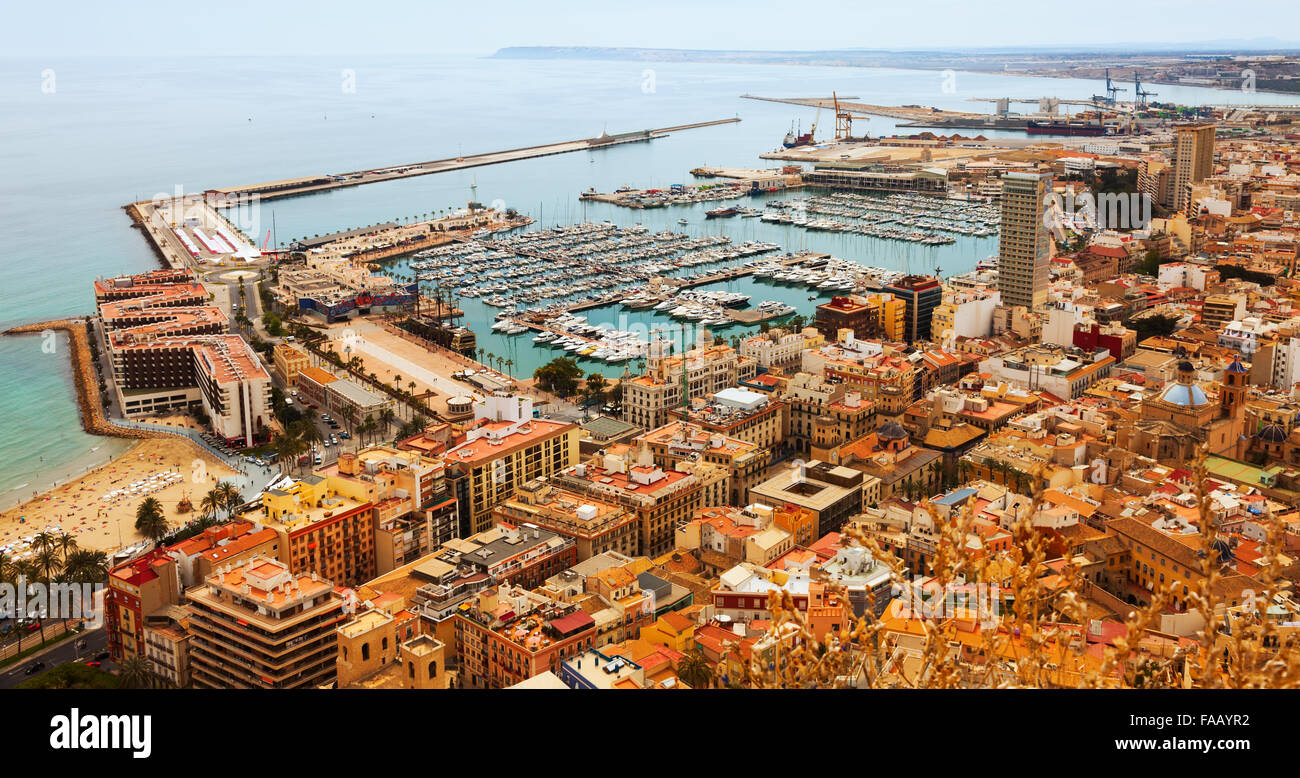 Port in Alicante with docked yachts. Spain Stock Photo - Alamy