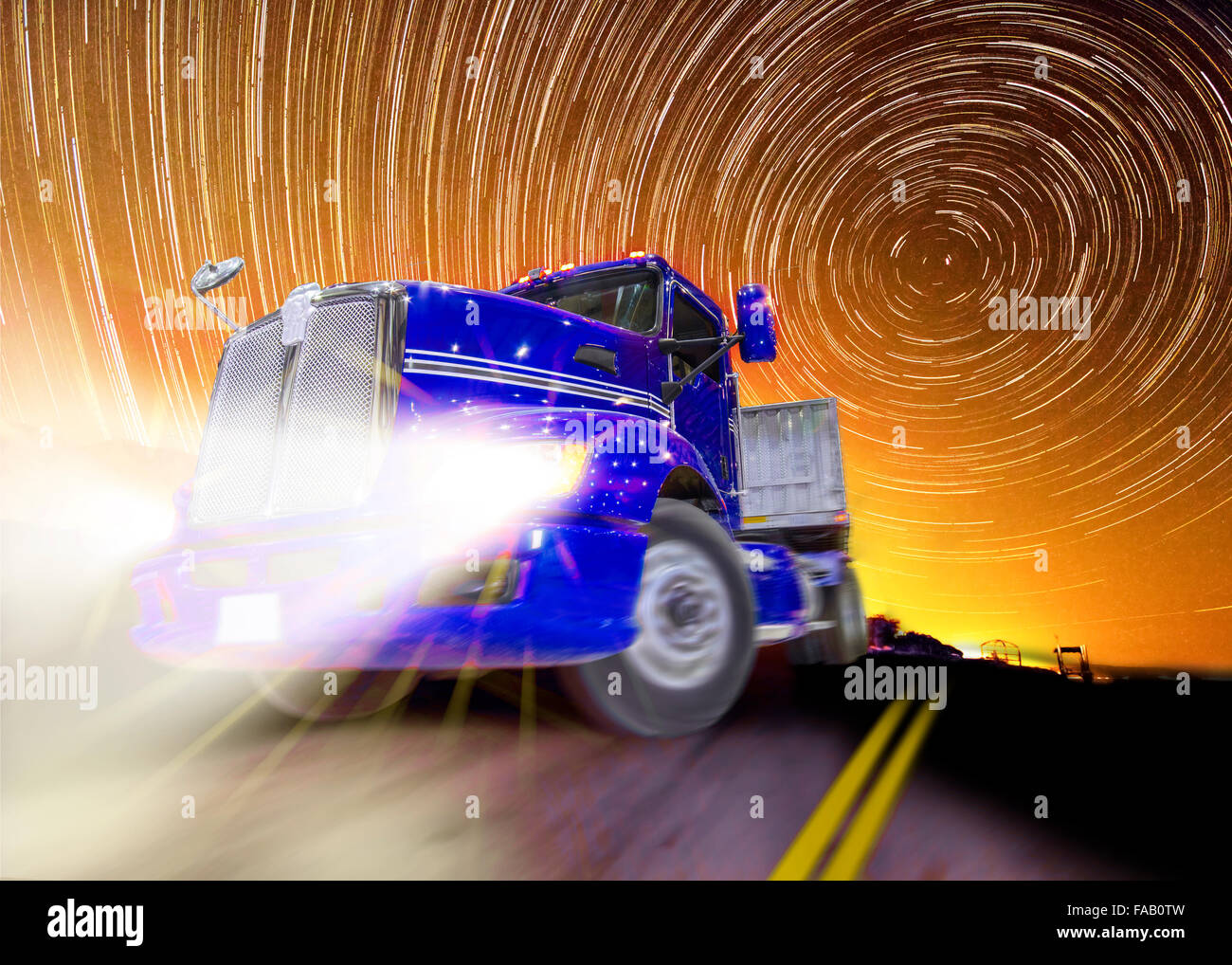 Tractor with star trails hi-res stock photography and images - Alamy
