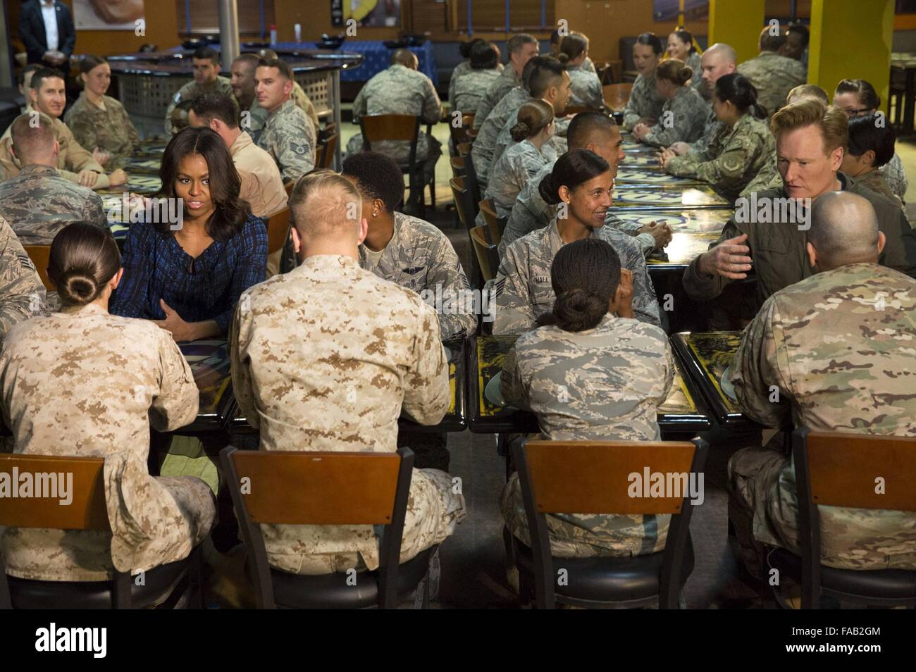 U.S. First Lady Michelle Obama and comedian Conan O'Brien participate ...