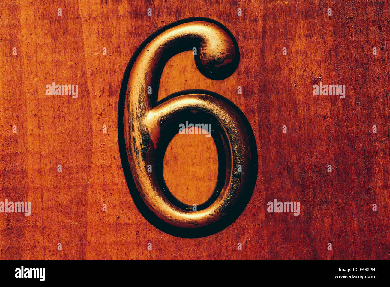 Apartment number six close up colorful photo Stock Photo - Alamy