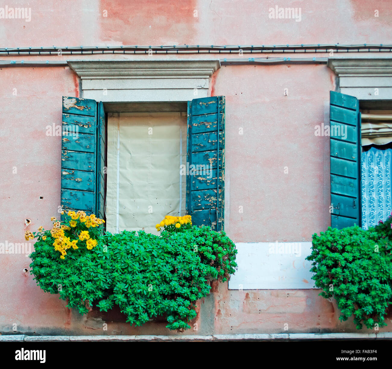 old windows in world famous Venice, Italy Stock Photo - Alamy