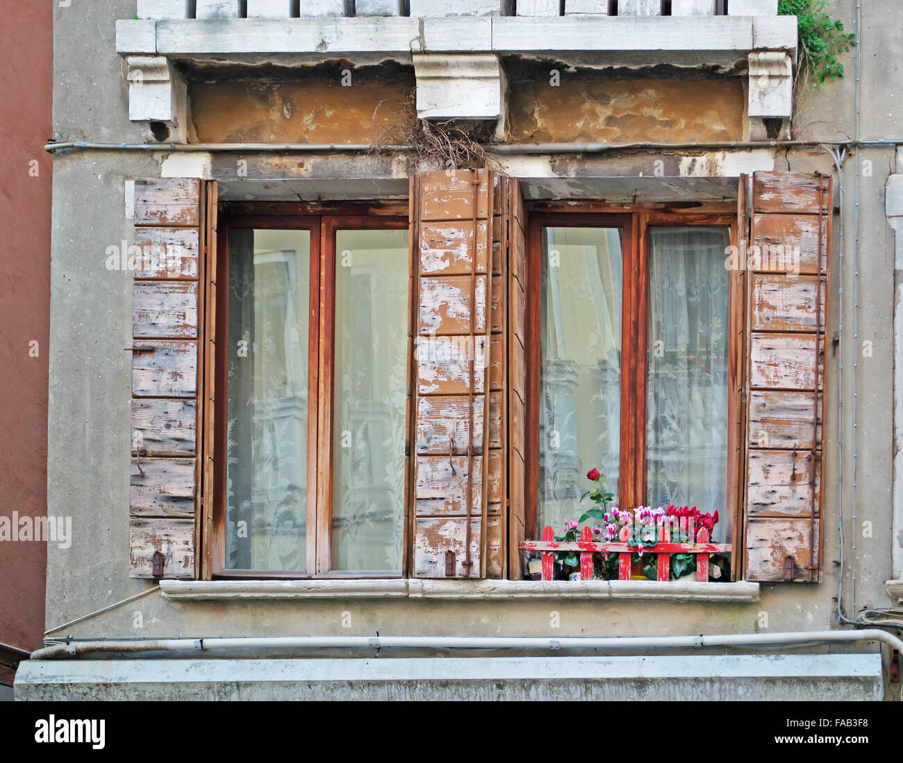 old windows in world famous Venice, Italy Stock Photo - Alamy