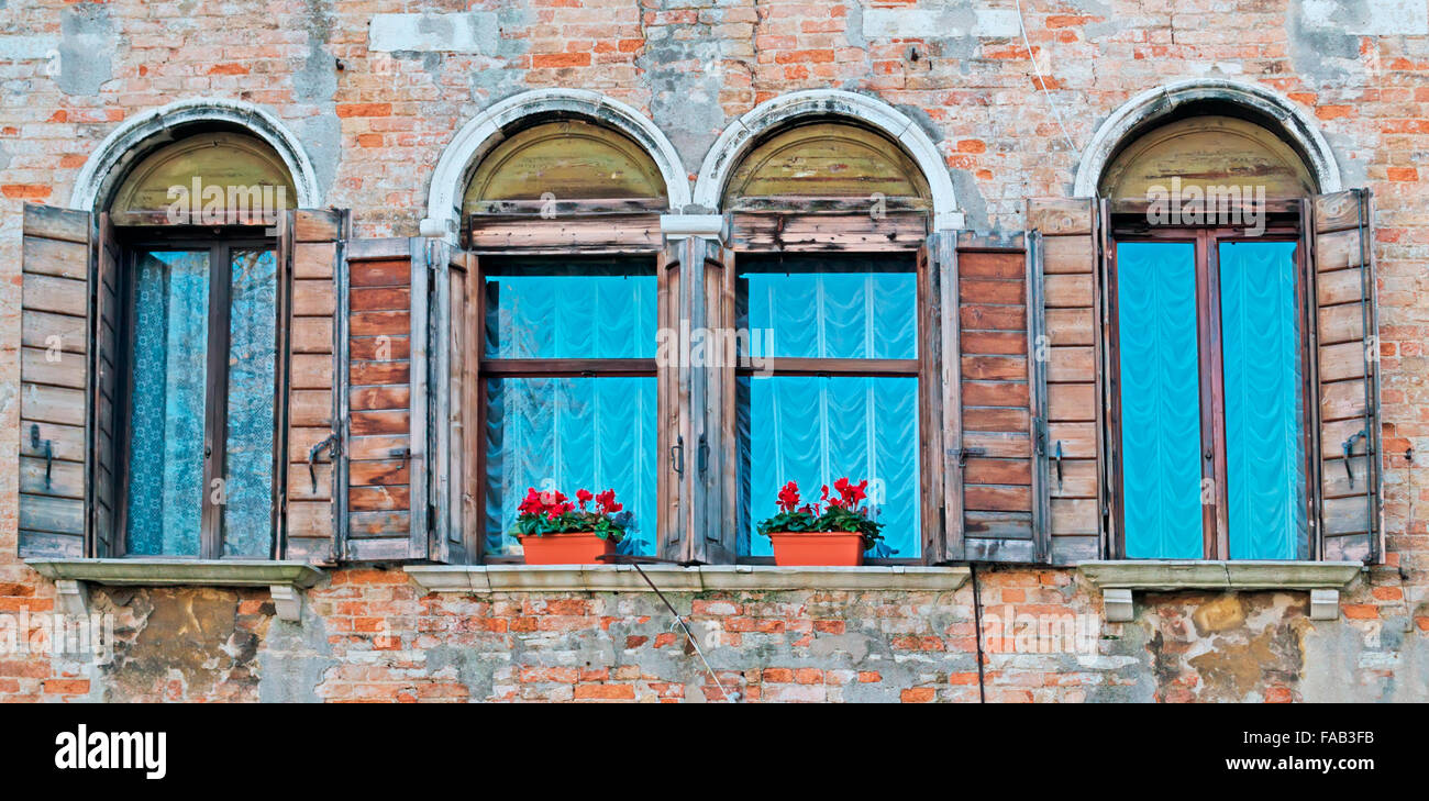 old windows in world famous Venice, Italy Stock Photo - Alamy