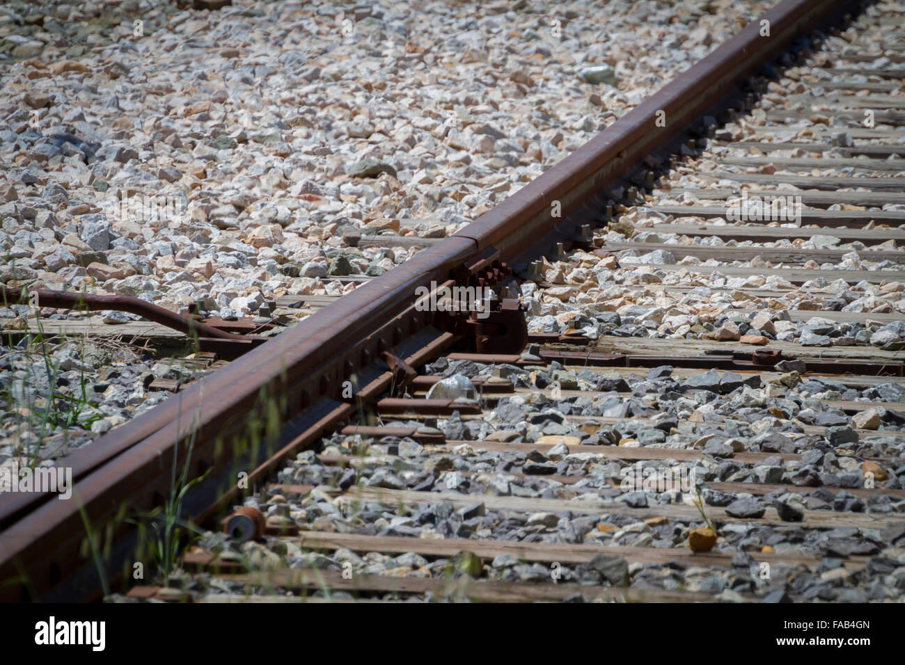perspective, train rails, detail of railways in Spain Stock Photo - Alamy