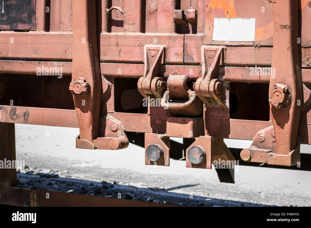 old freight train, metal machinery details Stock Photo - Alamy