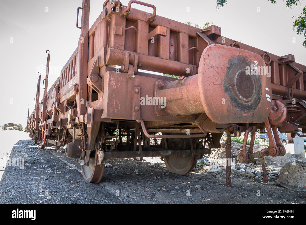 old freight train, metal machinery details Stock Photo - Alamy