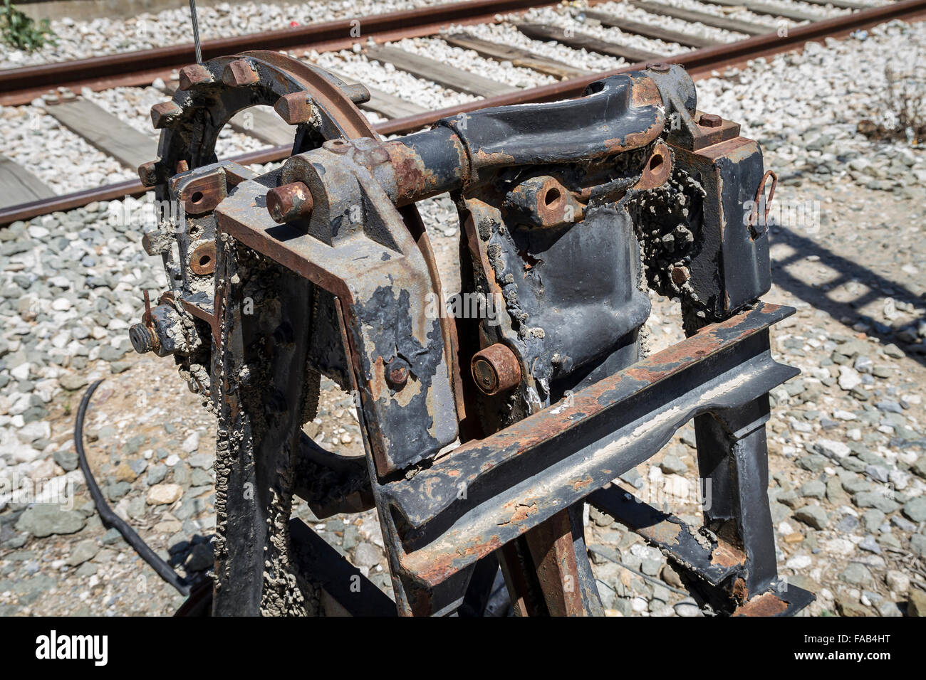 old freight train, metal machinery details Stock Photo - Alamy