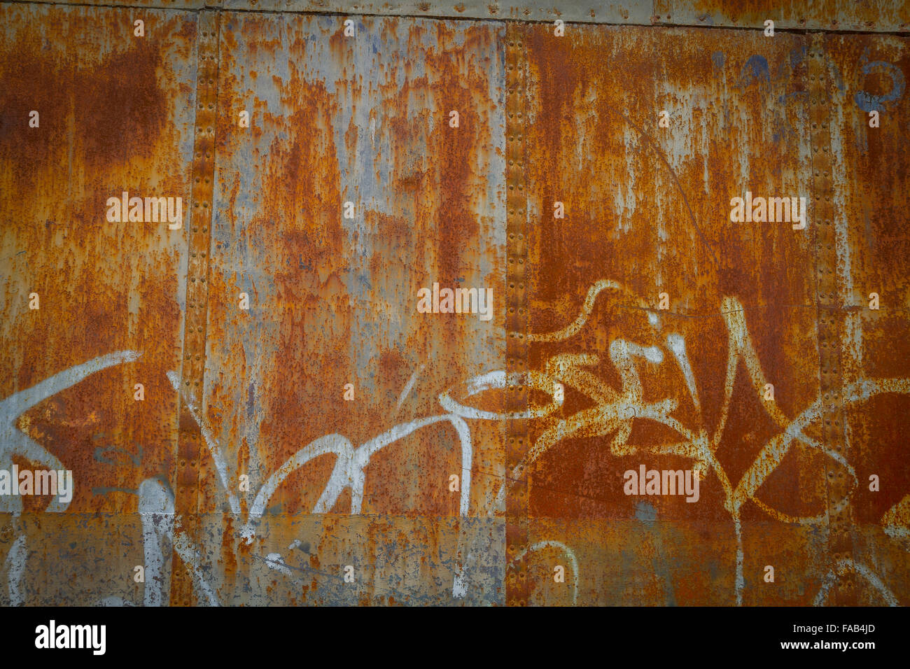 old abandoned train station, rusty iron walls, graffiti Stock Photo - Alamy