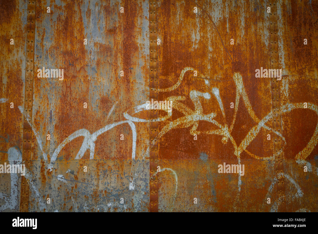 old abandoned train station, rusty iron walls, graffiti Stock Photo - Alamy