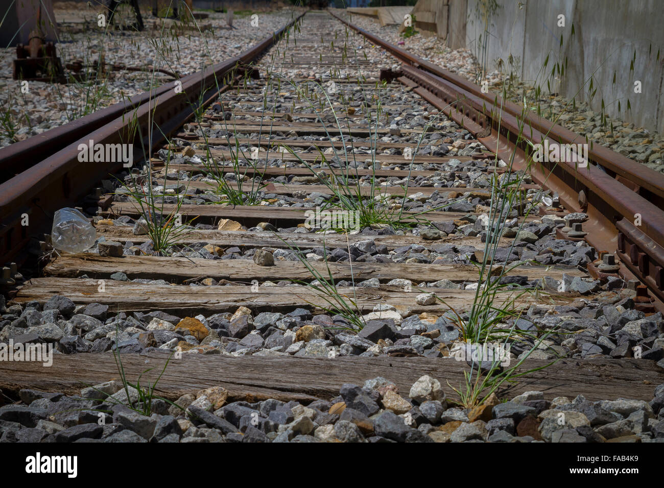 train rails, detail of railways in Spain Stock Photo - Alamy
