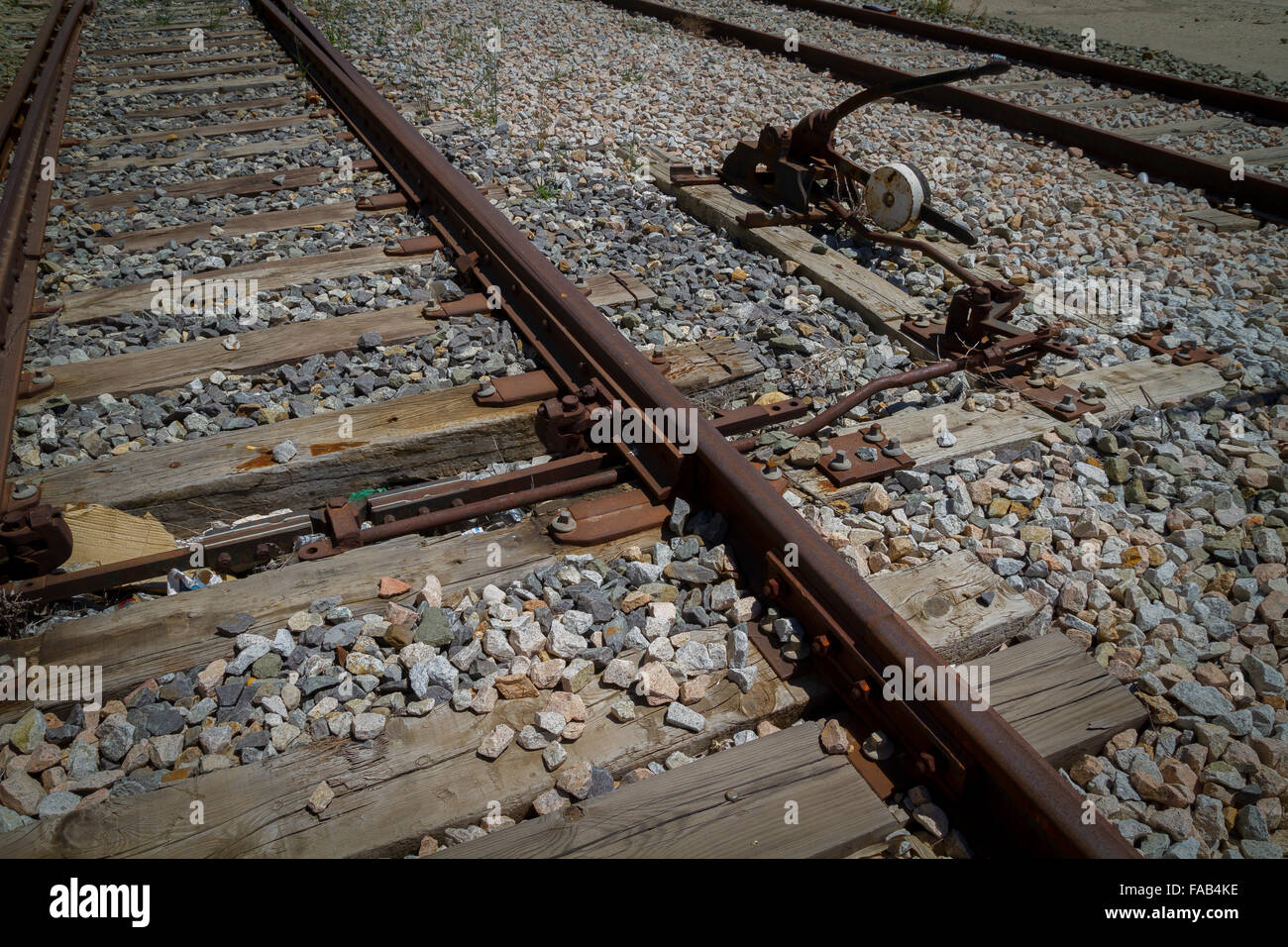 needle exchange, train rails, detail of railways in Spain Stock Photo ...