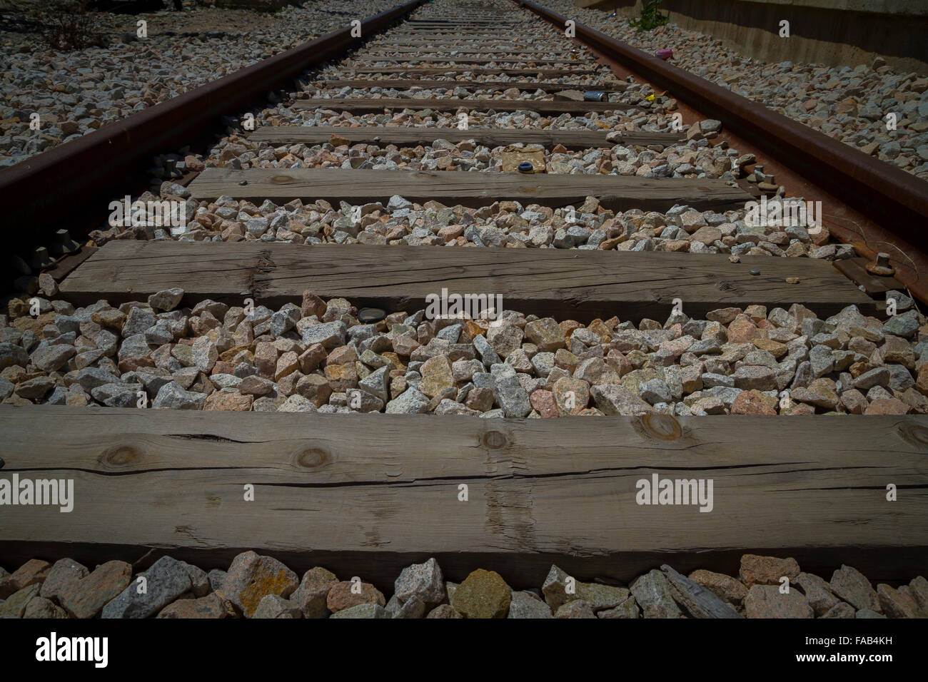 train rails, detail of railways in Spain Stock Photo - Alamy