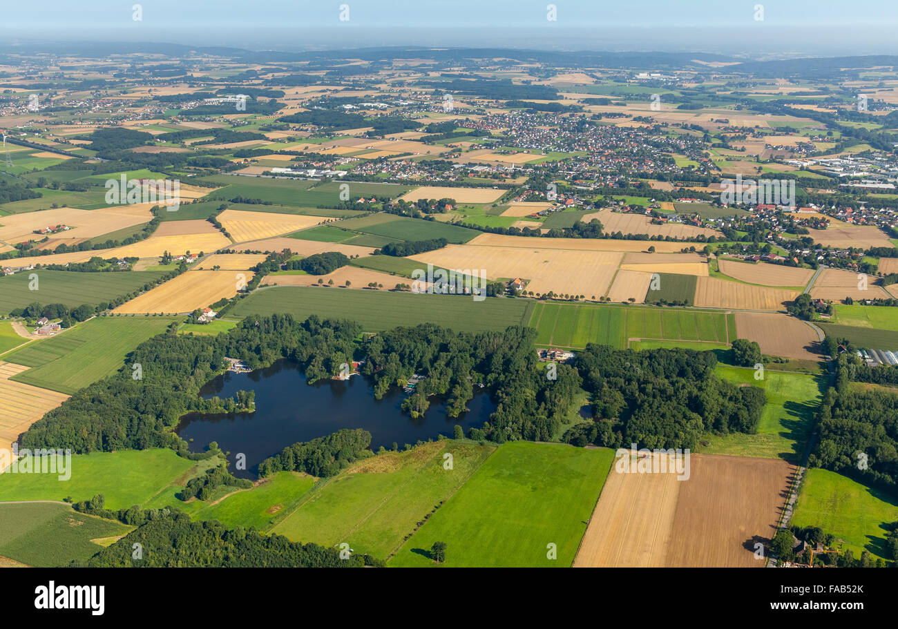 Aerial view, Hücker-moorland Lake, Leisure Centre in Spenge, Spenge ...