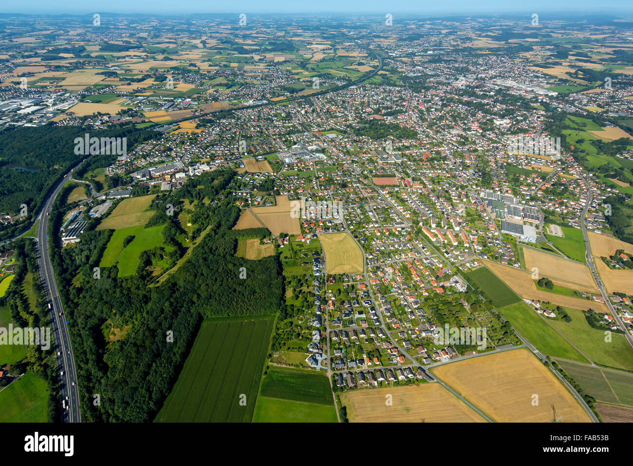 Aerial view, Südlengern with nature reserve Doberg, Bünde, East ...