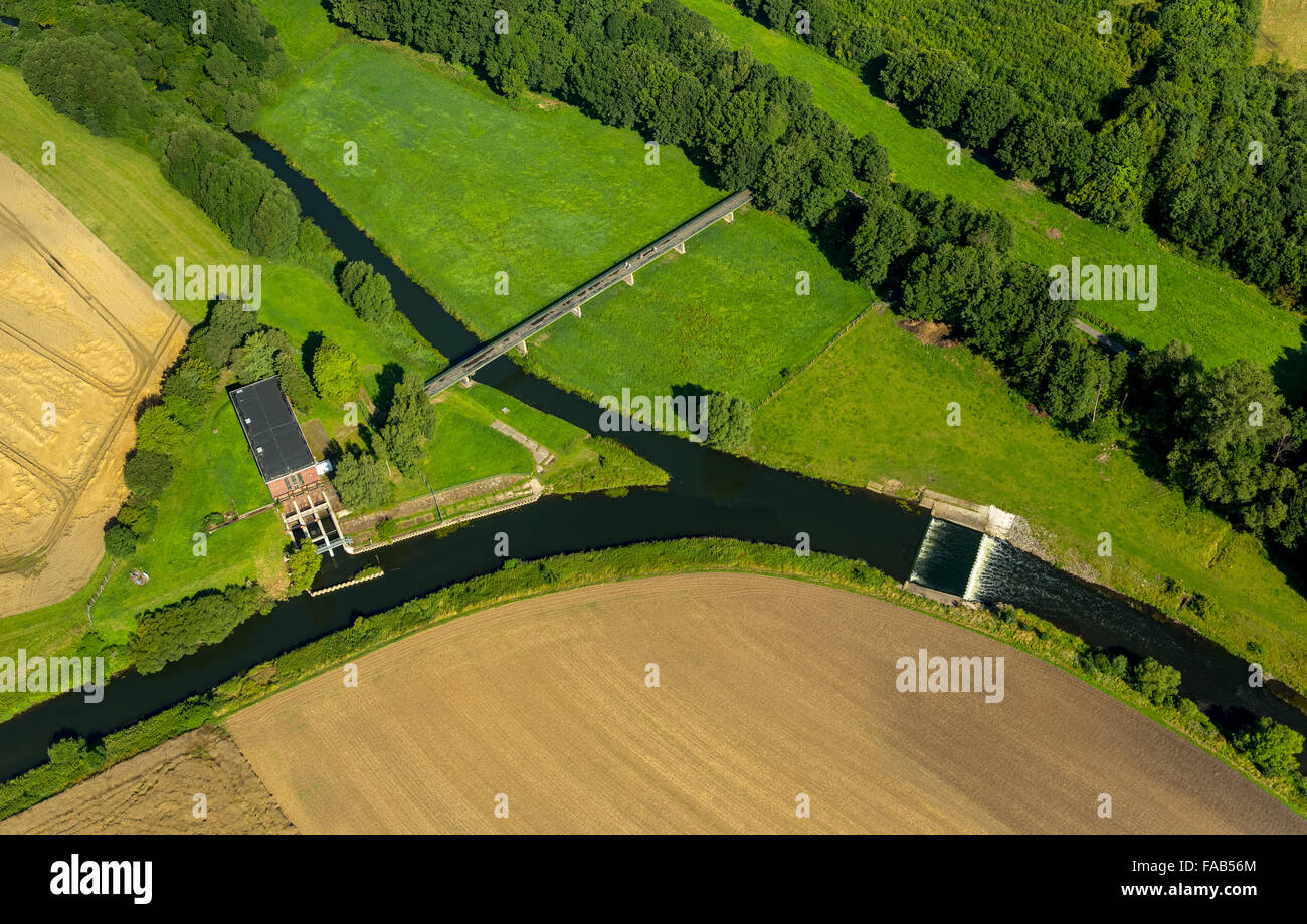 Aerial view, Elseauen, Else, Werre, Else inflow into the Werre ...