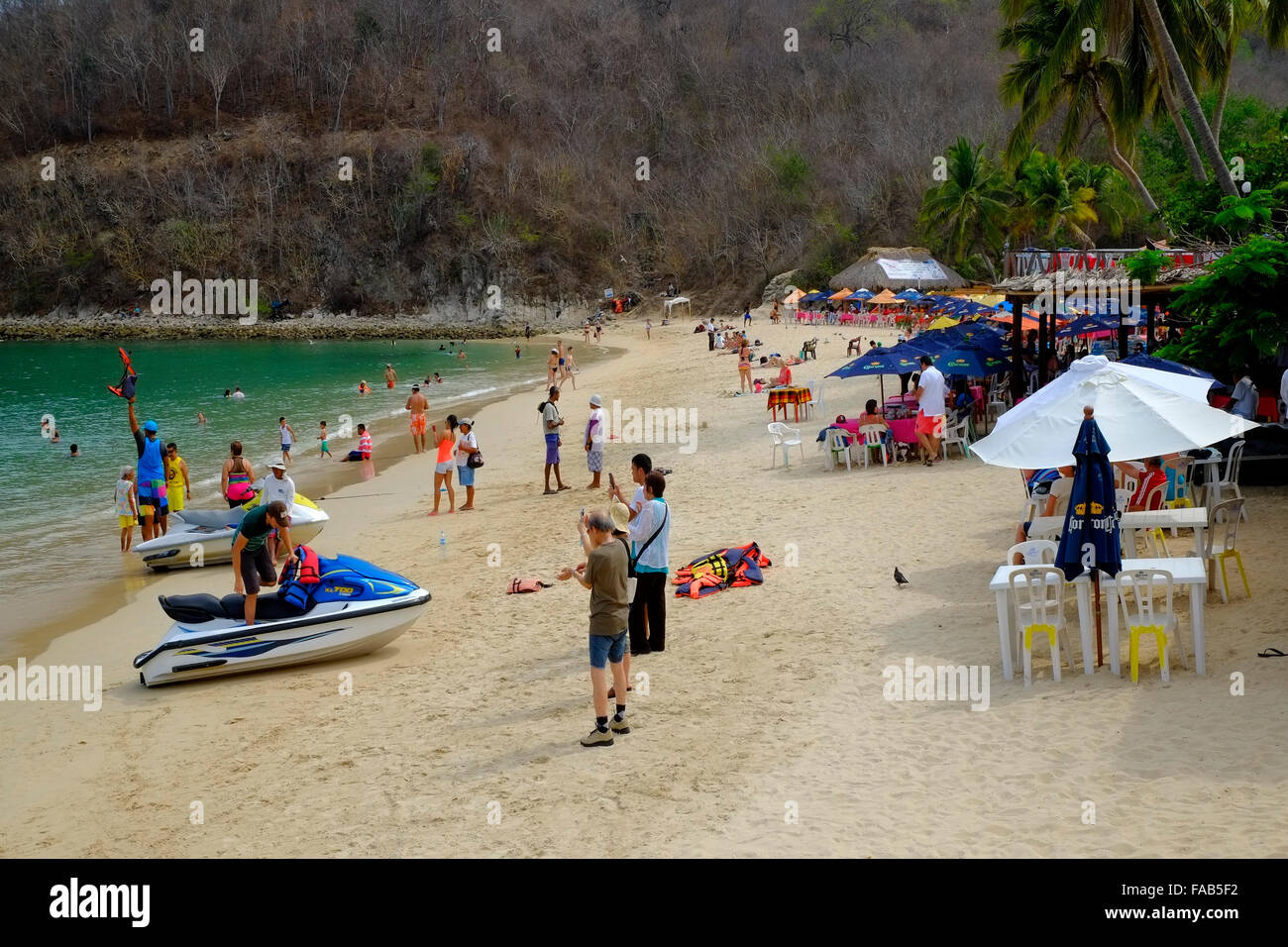 Beach Huatulco Mexico Oaxaca Pacific Ocean Stock Photo - Alamy