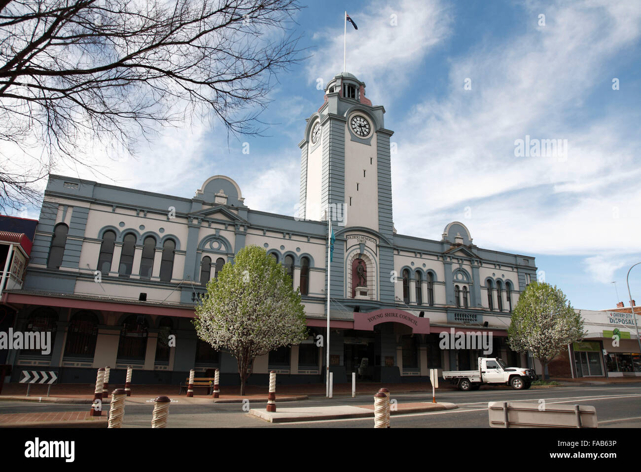 The Soldiers Memorial clock tower is the central feature of the Young ...