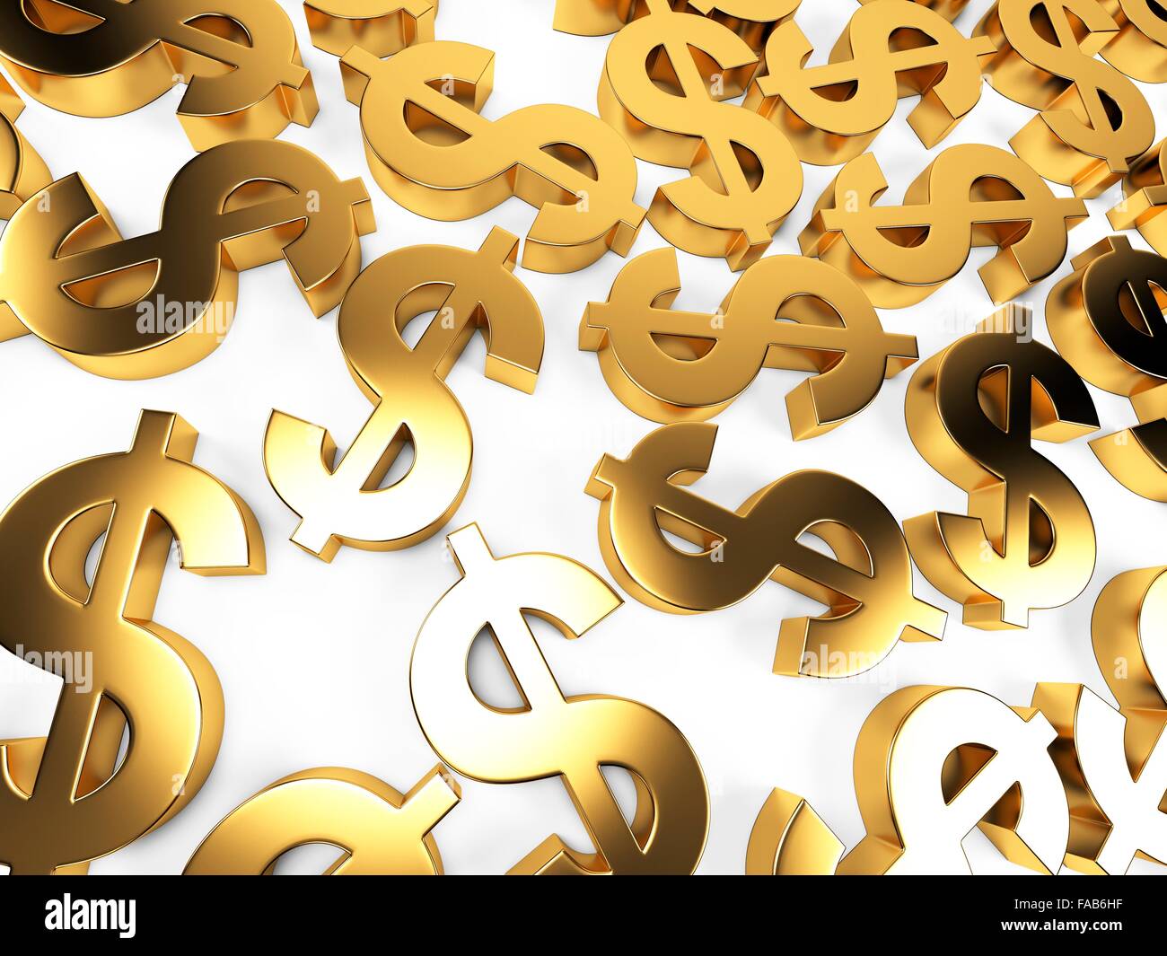 Golden US dollar signs, computer illustration Stock Photo - Alamy