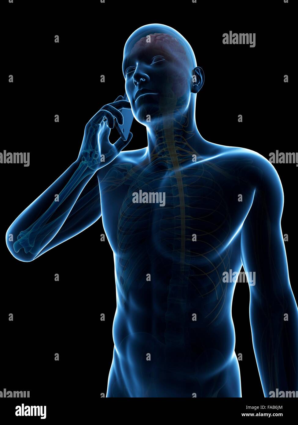 Person using cell phone, computer illustration Stock Photo - Alamy