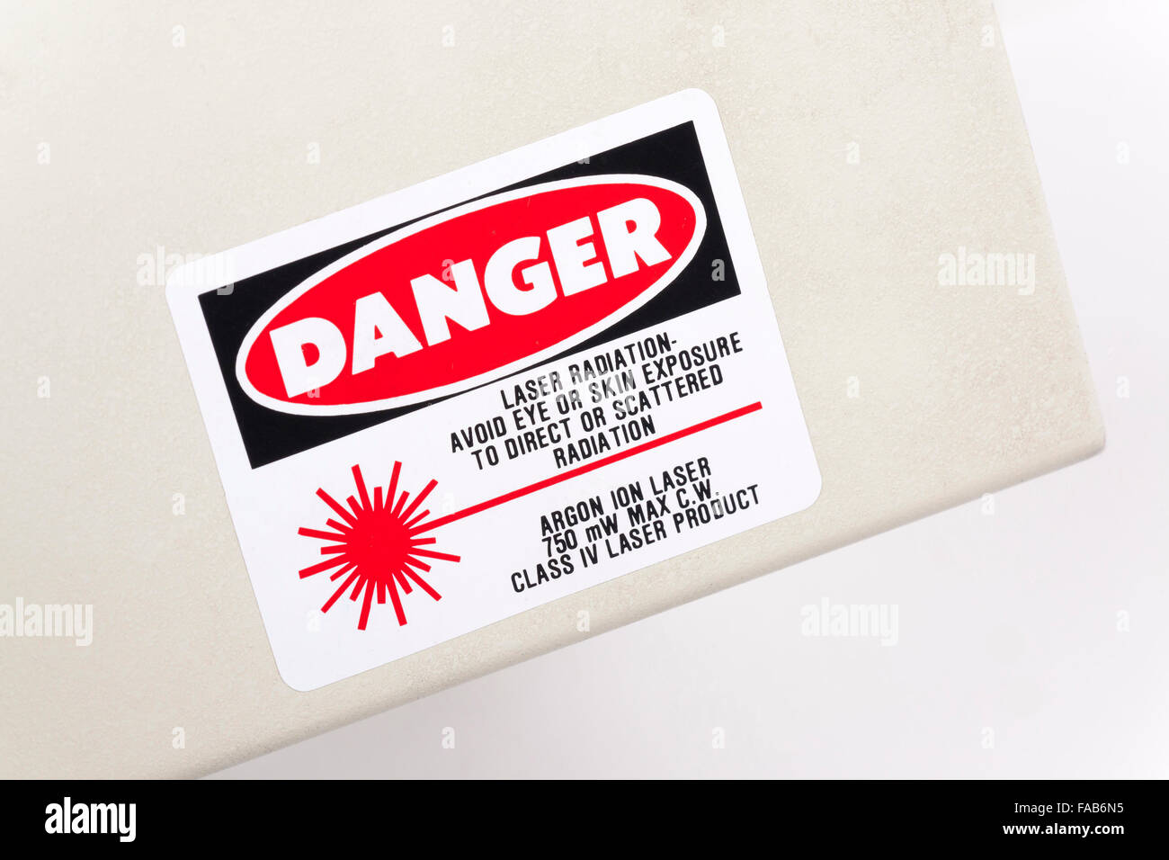 warning label for high power laser Stock Photo - Alamy