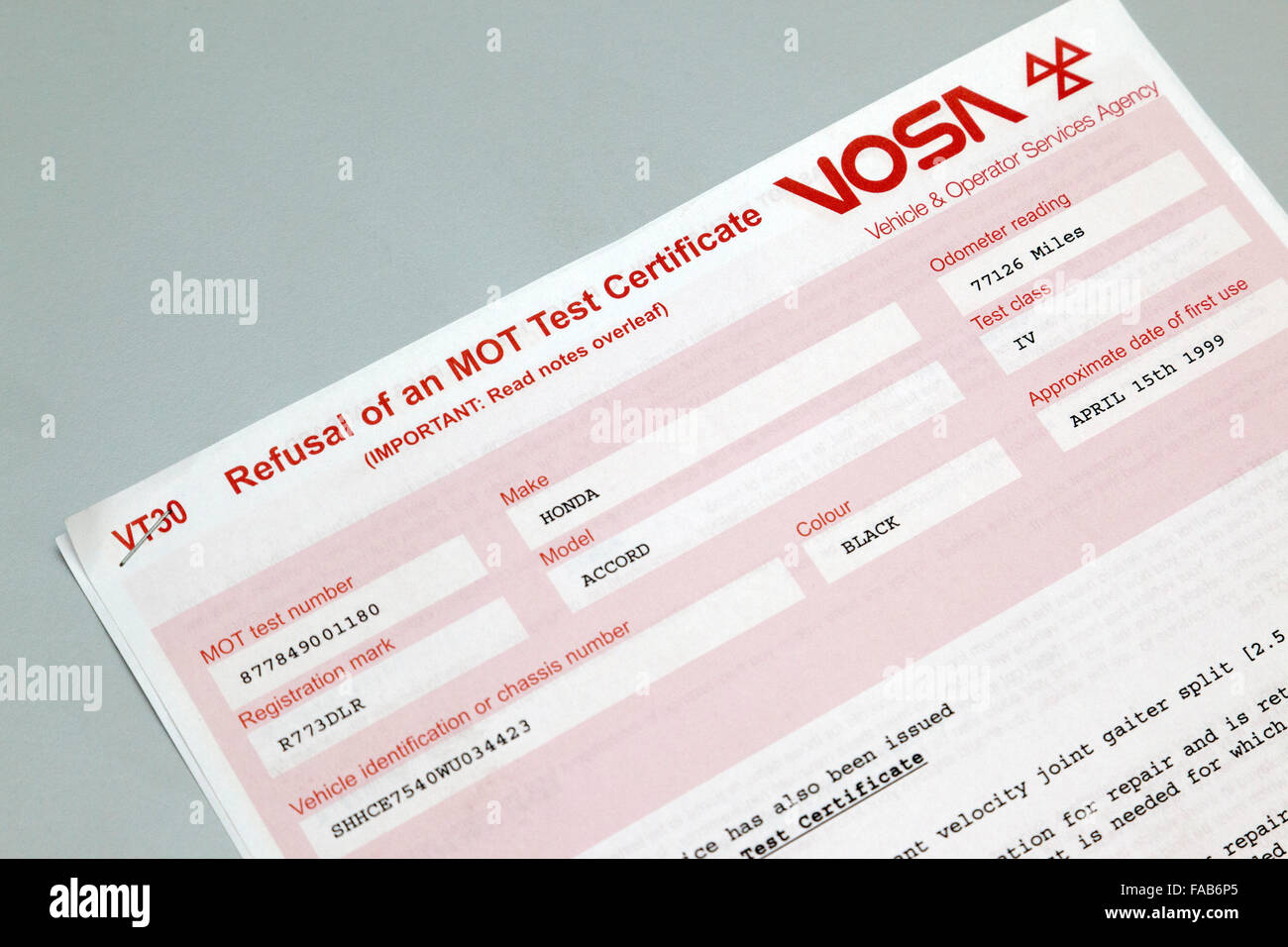 Mot fail hi-res stock photography and images - Alamy