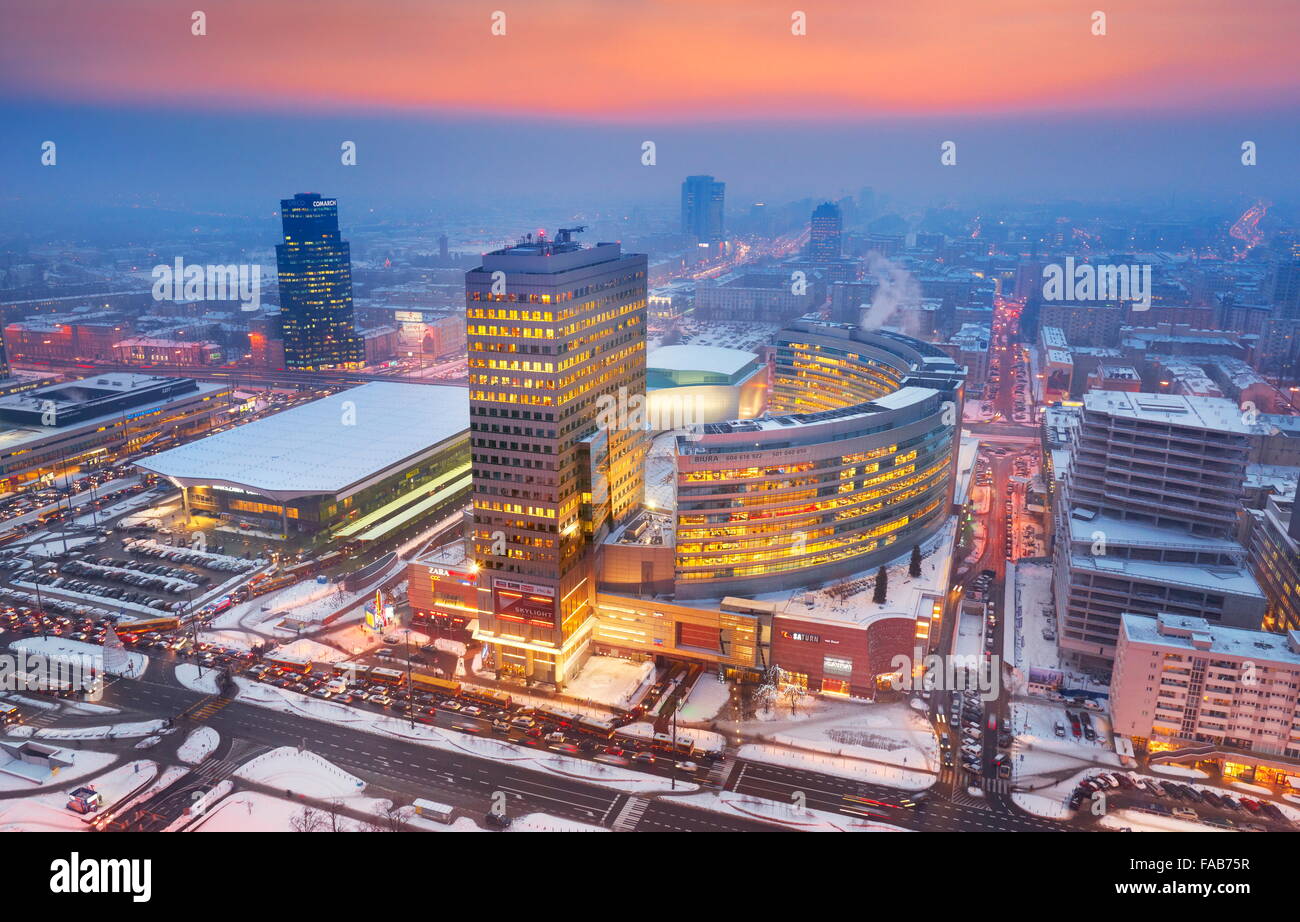 Warsaw' aerial view of city center, Warsaw, Poland Stock Photo - Alamy