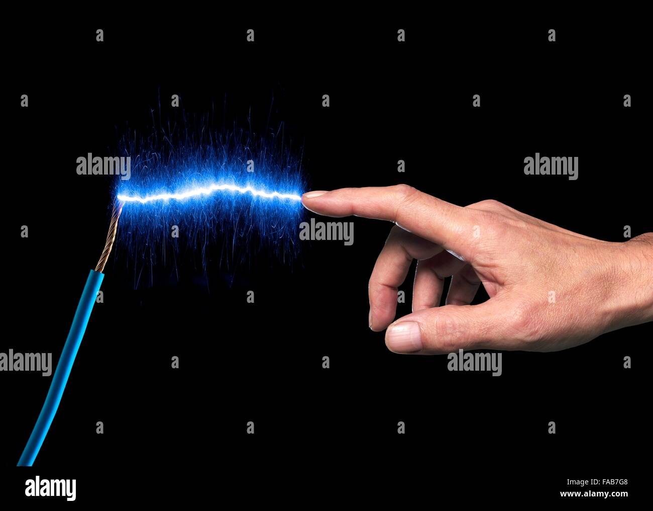 Electricity sparks finger hi-res stock photography and images - Alamy