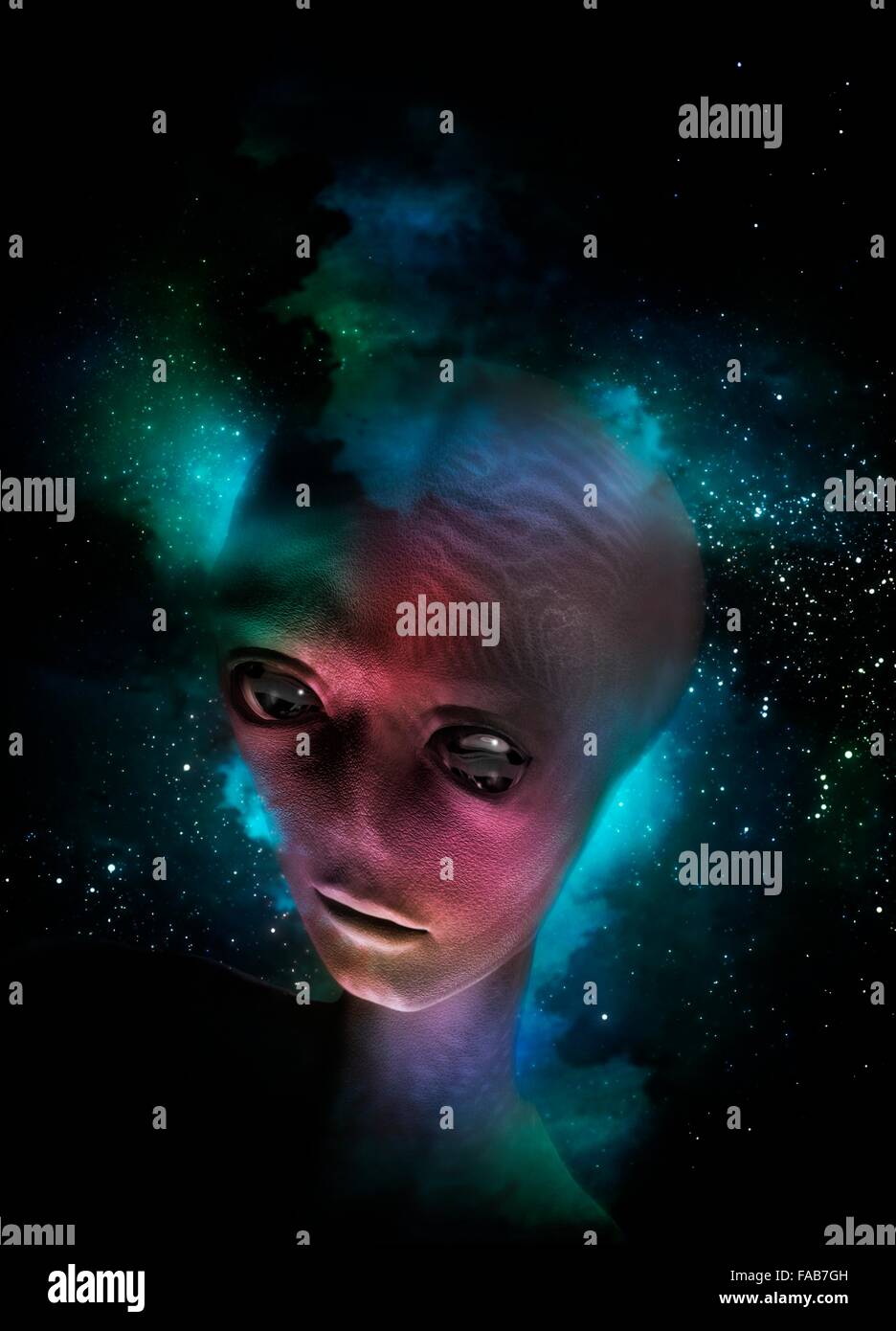 Three aliens in space hi-res stock photography and images - Alamy