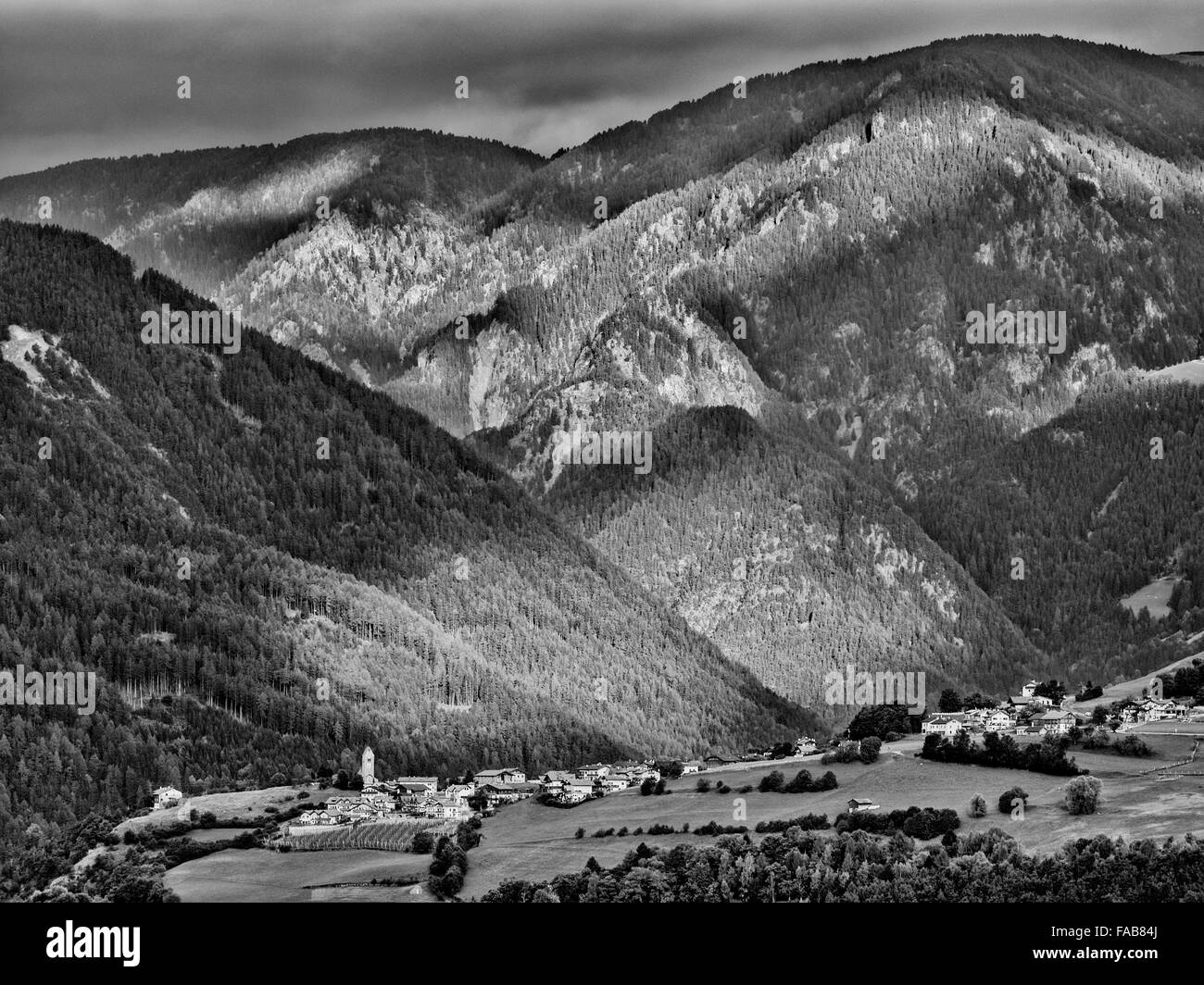 Eisack River valley at sunrise, Italy Stock Photo - Alamy