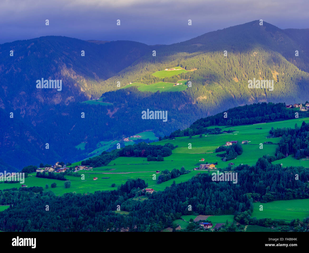 Eisack River valley at sunrise, Italy Stock Photo - Alamy