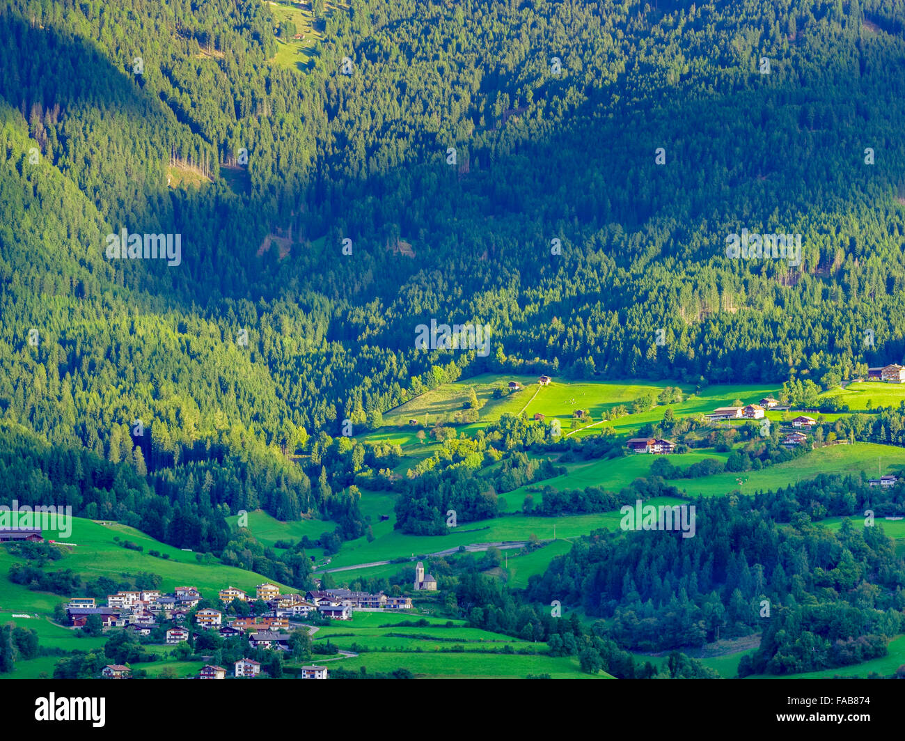 Eisack River valley at sunrise, Italy Stock Photo - Alamy