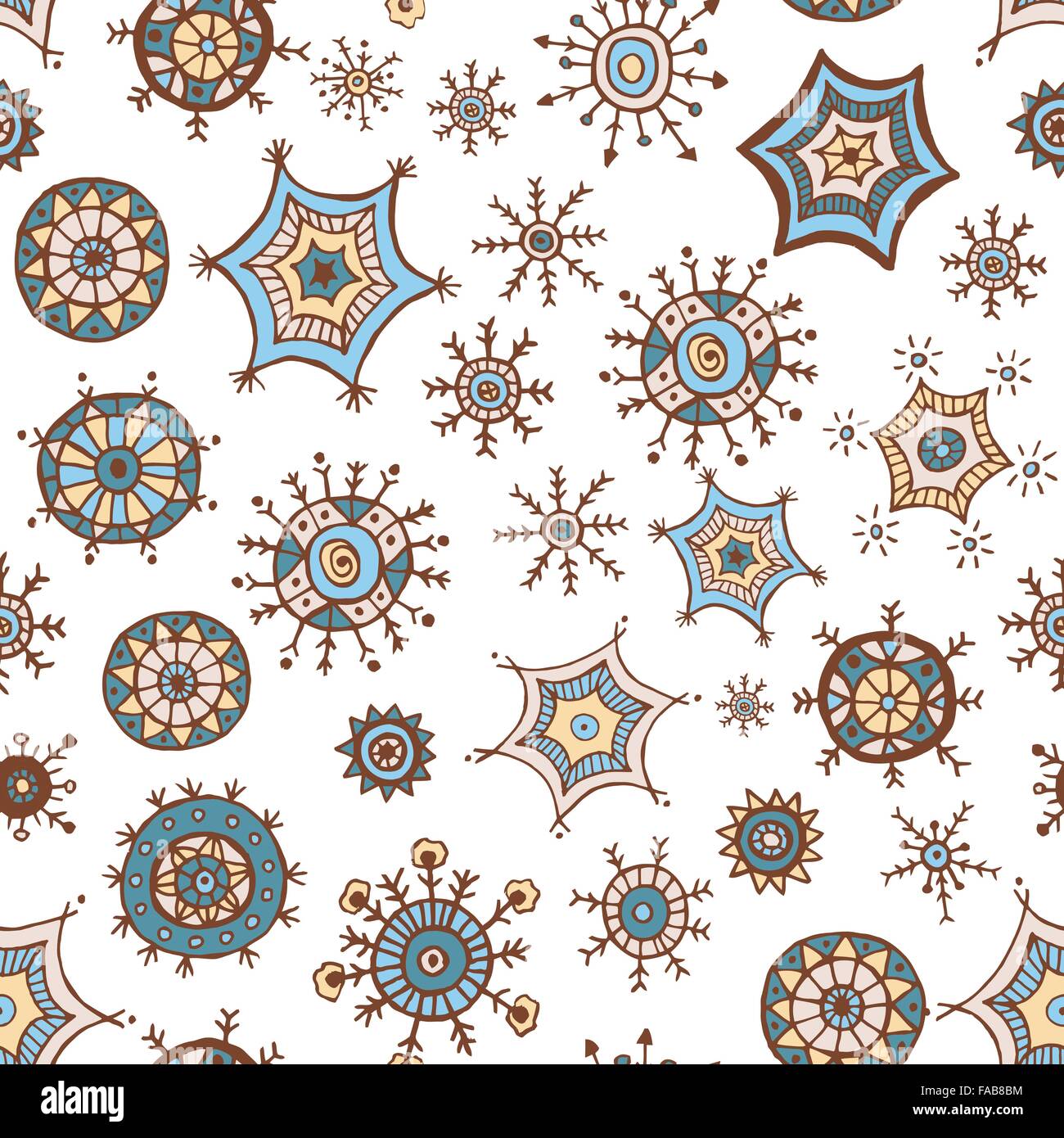 Hand drawn colorful snowflakes doodles Stock Vector Image & Art - Alamy