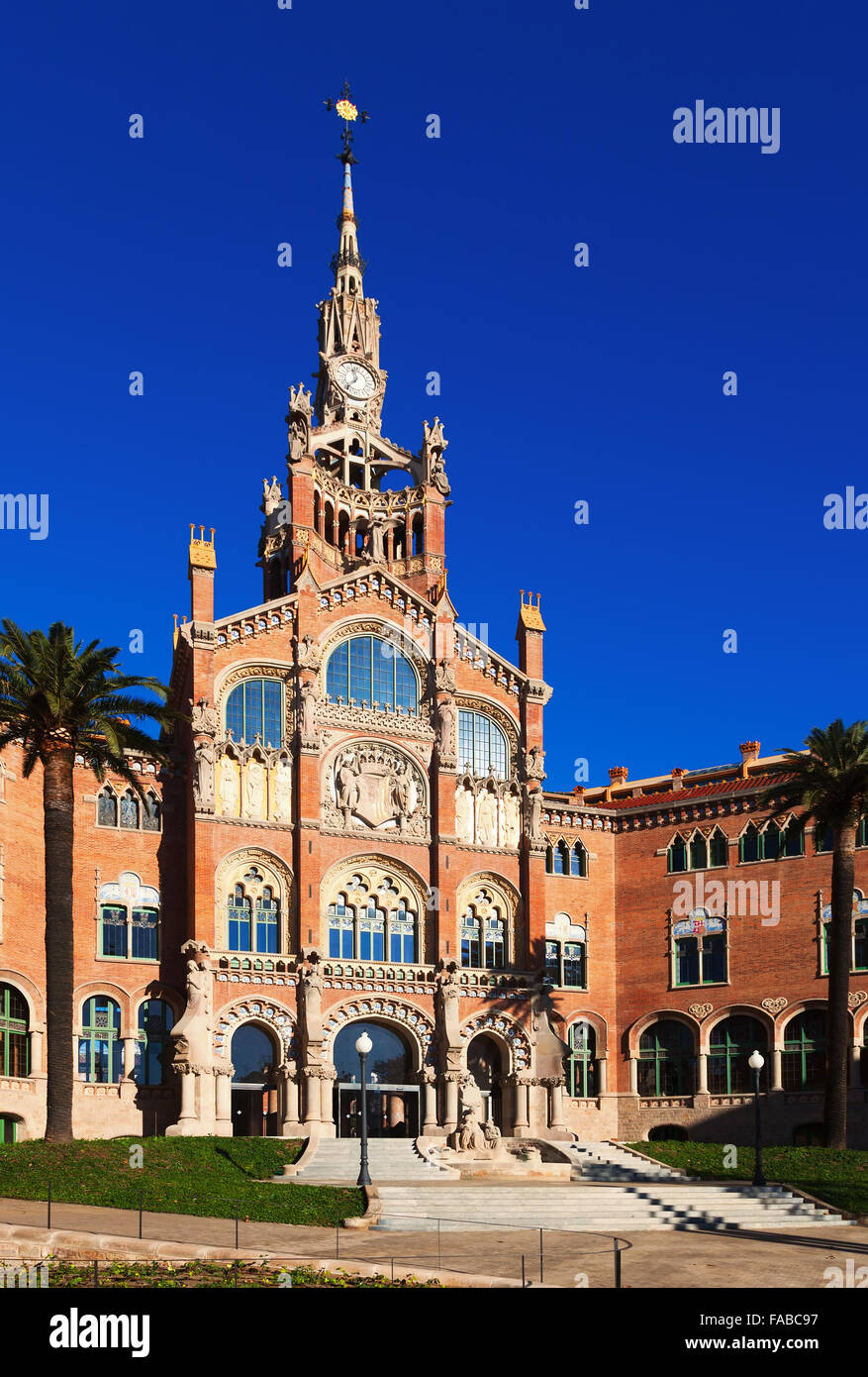 Main facade of hospital de Sant Pau, built between 1901 and 1930 in ...