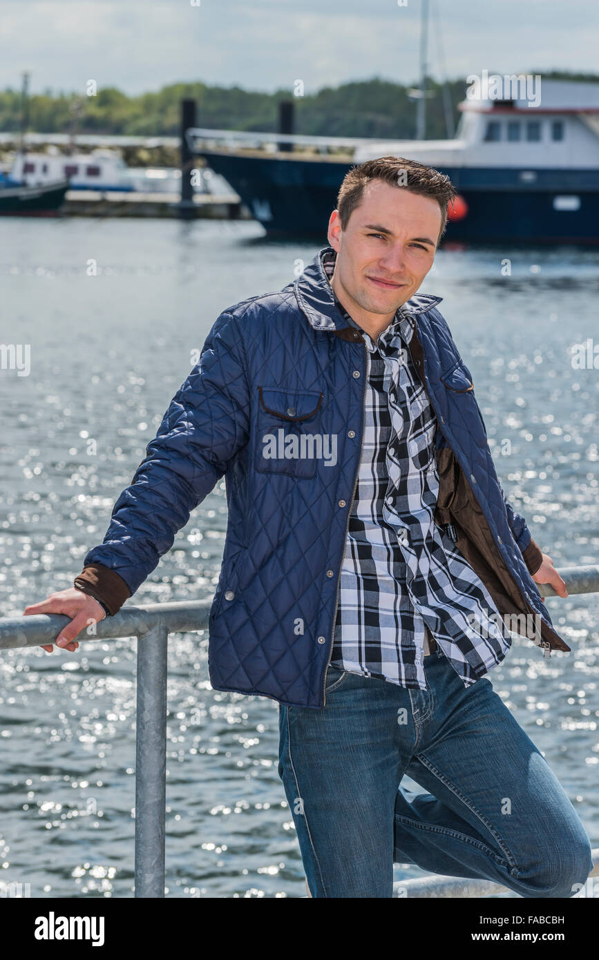 Young man at the Baltic sea Stock Photo - Alamy