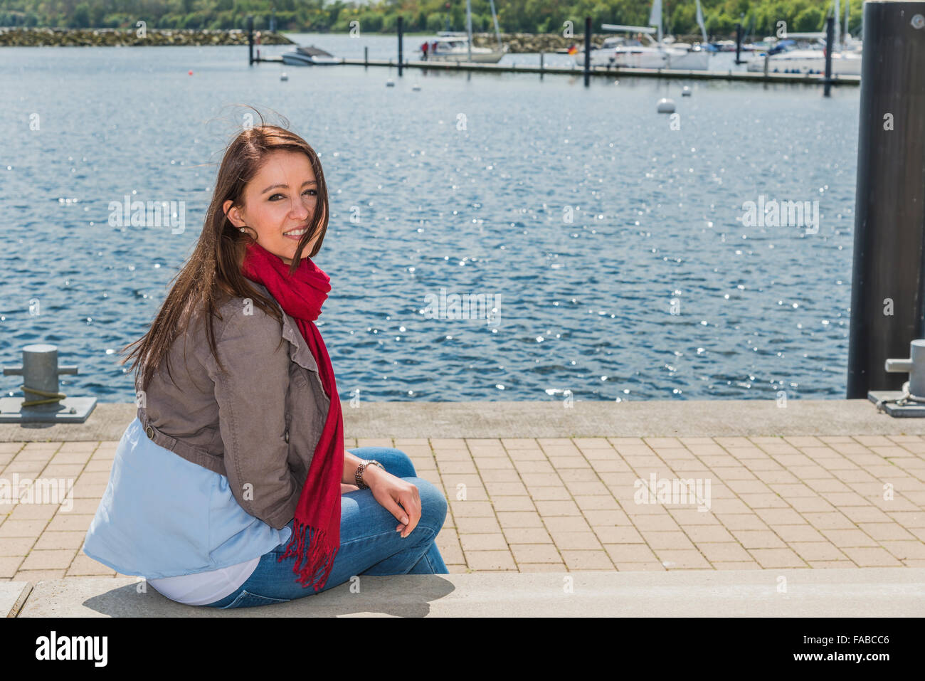 Young woman at the Baltic Sea Stock Photo - Alamy